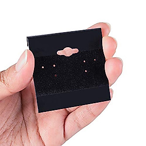 Super Z Outlet Black Velvet Plastic Display Cards for Earrings, Jewelry Accessories, 2" x 2" (100 Pk)