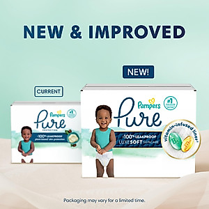 Diapers Size 1, 198 Count - Pampers Pure Protection Disposable Baby Diapers, Hypoallergenic and Unscented Protection (Packaging & Prints May Vary)