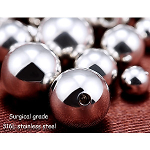 Prjndjw 25Pcs 14G Replacement Balls Externally Threaded Surgical Steel Balls Industrial Barbell Tongue Nipple Belly Button Piercing Rings Parts 3MM 4MM 5MM 6MM 8MM