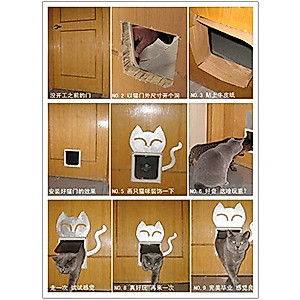 Depets Medium Cat Flap Door with 4 Way Lock (Outer Size 7.5" x 7.8"), Magnetic Pet Door Kit White, Weather-Resistant Cat Door for Cats & Doggy