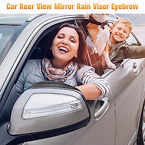 4 Pieces Mirror Rain Visor Eyebrow Car Rear View Mirror Rain Eyebrow Rear View Guard Eyebrow Side Mirror View Mirror Visor Guard for Most Car Truck SUV (Carbon Fiber)
