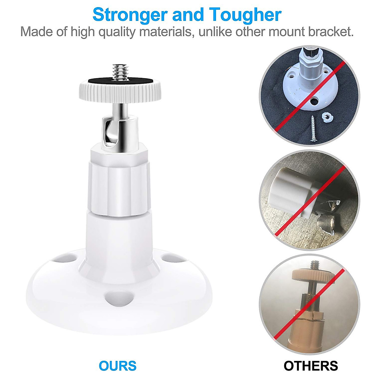 FASTSNAIL Wall Mount and 16.4FT Flat Power Extension Cable Ktis Compatible with Wyze Cam Pan, Wyze Cam Outdoor, Mounting Kit Including Charging Cord for Wyze Cam Pan, Wyze Cam Outdoor