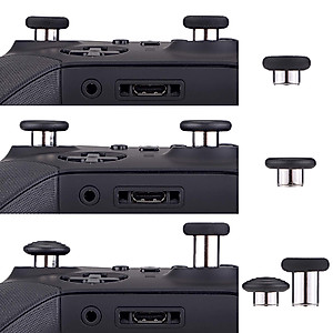eXtremeRate Metal Replacement Thumbsticks Mod Swap Joysticks for Xbox One Elite Series 2, Gaming Accessories 2 D-Pads 4 Paddles for Xbox One Elite, Elite Series 2 Core Controller - 13 in 1 Black