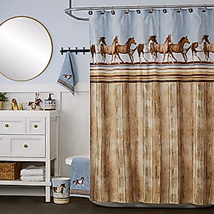 SKL Home by Saturday Knight Ltd. Horse Country Bath Towel,Blue 24" x 50"