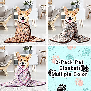 Awaytail 1 Pack 3 Dog Blankets for Large Dogs,Pet Blankets for Dog Bed Cover,Washable Soft Fleece Blankets for Couch Blanket,Blankets for Dogs Cats,41"x31"