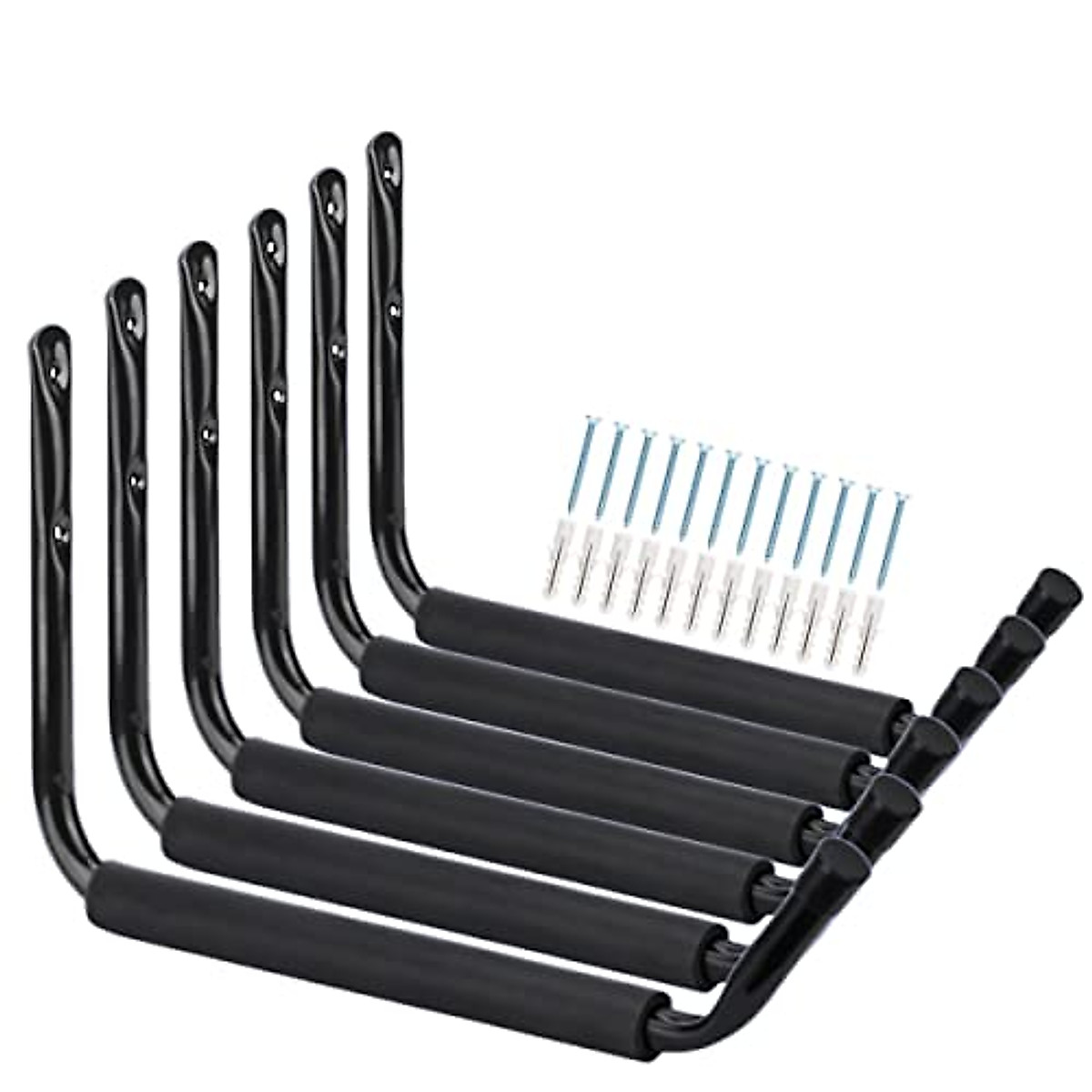 Whrsinlor Heavy Duty 13 Inches Jumbo Arm Indoor Outdoor Storage Wall Hooks, Garage and Garden Steel Organizer Rack, 6 Pack Garage Storage Hooks