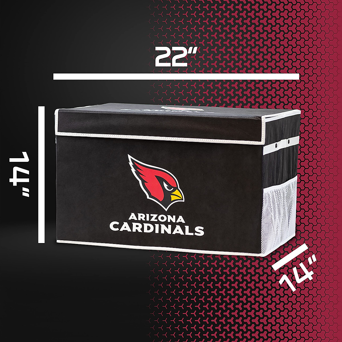 Franklin Sports NFL Storage Footlocker Bins - Large Folding Organizer Containers - NFL Team Office, Bedroom + Living Room Décor - Large + Small Bins