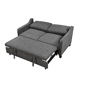 FANYE Loveseat Sofa with Pull Out Sleeper Couch Bed,2 Seater Sofa & Couch W/Adjustable Backrest and Pillows for Home Apartment Office Living Room Furniture Sets