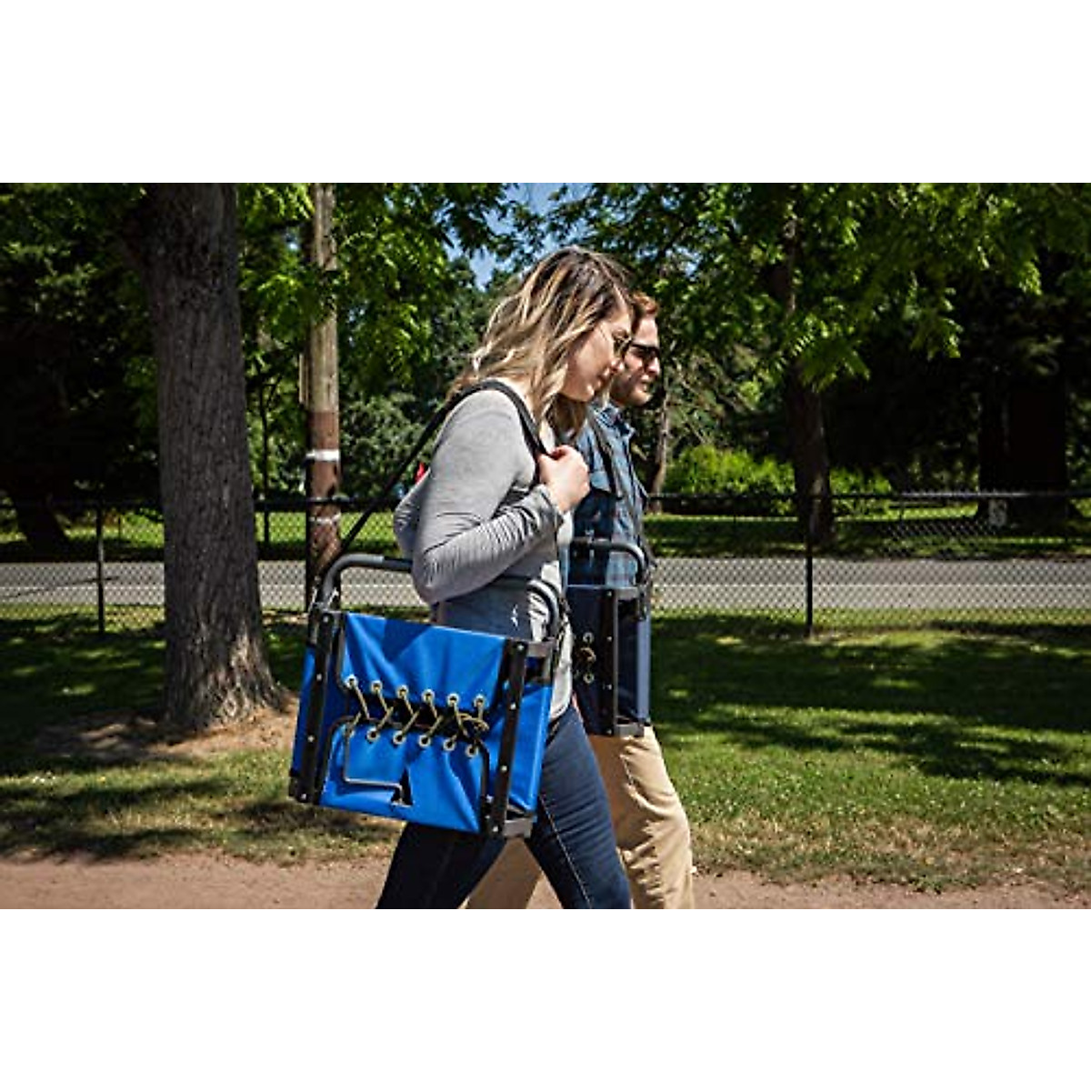 Cascade Mountain Tech Portable Folding Steel Stadium Seats for Bleachers , Black, Regular - 17"