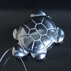 Gemstone crystal Hematite turtle pendant bead for necklace 1''