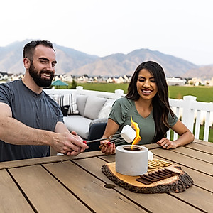 Napoli Tabletop Fire Pit. Indoor Fire Pit and Balcony Decor. 5" Table Top Fire Pit Bowl, Rubbing Alcohol Fueled Concrete Firepit. Mini Fire Pit, Tabletop Fireplace, Smores Maker, Portable Fire Bowls …