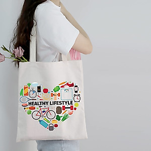 MEIKIUP Dietitian Canvas Tote Bag Shopping Bag Nutritionist Gift RD Registered Dietitian Gifts Dietitian Graduation Gift (Dietitian Tote Bag)