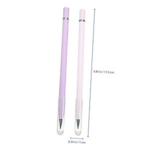 STOBOK Everlasting Pencil stylus signature pens inkless pen funny pens for fun for everlasting with eraser metal paint brushes handwriting 2Pcs Erasable Signing Pen