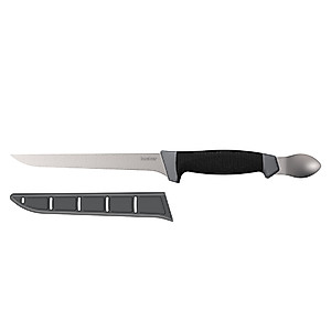 Kershaw 7" Boning Knife with Spoon, Stainless Steel Blade with Protective Sheath, Fishing Fillet Knife, Two-in-One Fishing Tool for Anglers