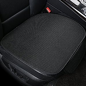 DEALPEAK Breathable Ice Silk Car Seat Cushions Four Seasons General Car Interior Anti-Skid Seat Covers Office Chair Mat (1PC Black)