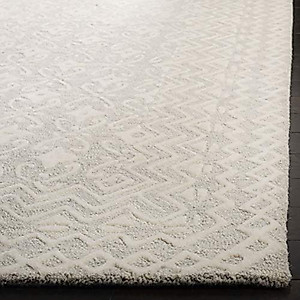 SAFAVIEH Blossom Collection 8' x 10' Grey/Ivory BLM114F Handmade Premium Wool Area Rug