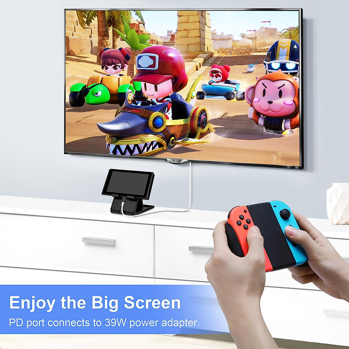 Dnkeaur USB C to HDMI Adapter Cable Compatible with Nintendo Switch, Type-C to HDMI Conversion Cable Replaces The Switch Docking Station for TV Projection Screen, Nintendo Switch OLED Dock