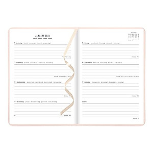 Letts Conscious Weekly/Monthly Planner, 12 Months, January to December, 2024, Sewn Binding, A5 Size, 8.25" x 5.875", Multilingual, Rosewater (C082399-24)