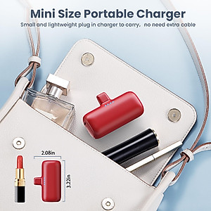 [2-Pack] Mini Portable Charger for iPhone,5200mAh Ultra Compact PD Fast Charging Power Bank,Plug-in Battery Pack Travel Cordless Phone Charger,Compatible with iPhone 14/14Pro/13/12/11/X/8/7/6plus etc