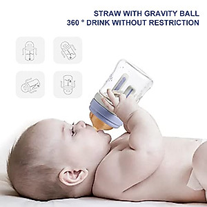 Nouri Glass Baby Bottles, Bottles for Breastfeeding Babies, Breast-Like Nipple for Natural Latch, Slow Flow, 6 oz（Purple/Pink Random Blind Box）