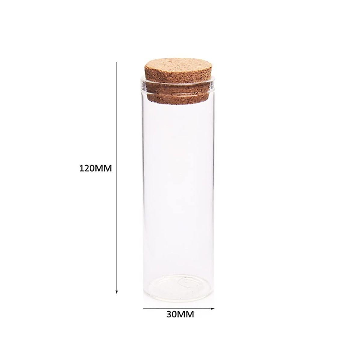 VASANA 10PCS 60ml/2oz Test Tube Glass Vials Bottles Jars Container with Wood Cork Stoppers for Candy Tea Liquid Dispenser (UKZ22404T)
