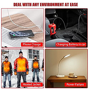 JYJZPB 12V USB Power Source Replacement Compatible for Milwaukee M12 12V Battery USB Charger Adapter for Milwaukee 12 Volts Heated Jacket 48-59-1201 48-11-2420 48-11-2411 M12 Power Source Adapter