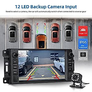 Android Car Stereo for Jeep Wrangler Chrysler 300C Dodge RAM with Apple Carplay and Android Auto, 7 Inch Touch Screen Head Unit with Bluetooth WiFi GPS Mirror Link FM/RDS + Backup Camera