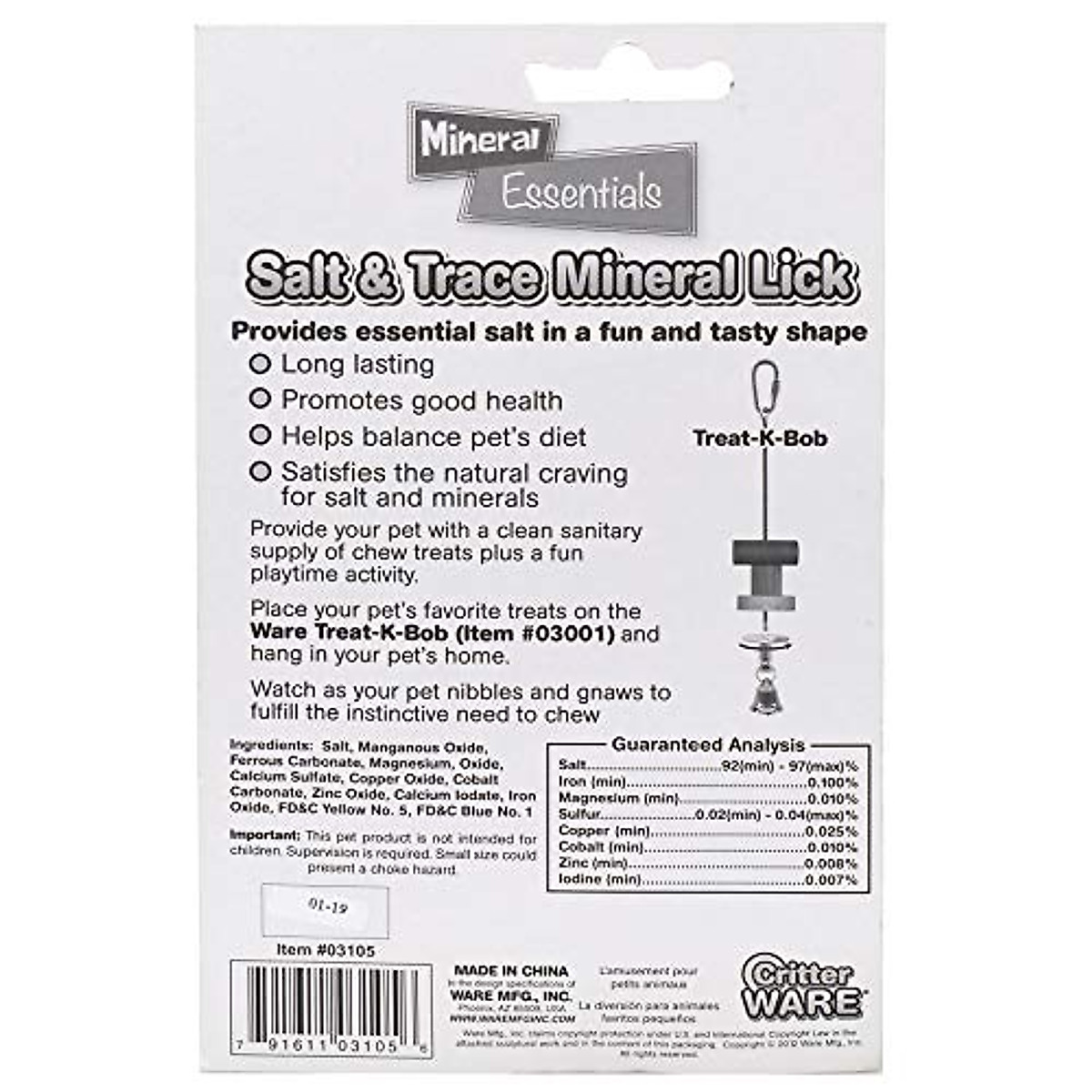 Ware Manufacturing Apple/Carrot Salt and Mineral Small Pet Chew Treat