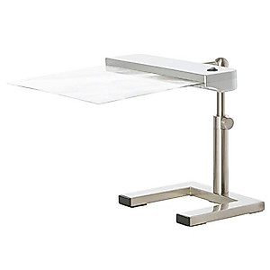 daylight24 202055-15 Table Top Full Page Magnifier Lamp, Silver Booklights
