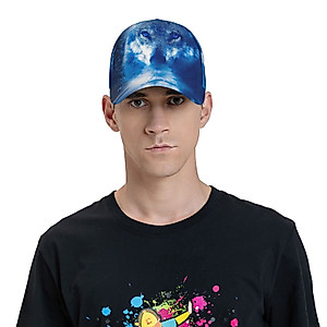 BCQJNB Wolf Blue Winter Baseball Cap Snapback Hats Adjustable Trucker Hat for Men Women