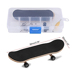 GLOGLOW Finger Skateboard, Wooden Mini Fingerboard Finger Toy with Wooden Board Professional Bearing and Wheel for Adults and