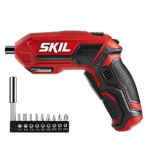 SKIL 4V Pivot Grip Rechargeable Cordless Screwdriver, Includes 9pcs Bit, 1pc Bit Holder, USB Charging Cable - SD561802