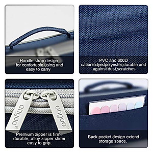 Tiyafuro Pencil Case, Portable Stationery Pencil Pouch, Handheld Pencil Bag with Zipper, Makeup Bag, Multifunctional Pen Pouch, for Boys Teens Adults Students School Office Supplies (Navy Blue)