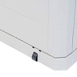 Tidyard Garden Storage Deck Box Plastic 74 Gal Lockable Garden Container Cabinet Toolbox for Patio, Lawn, Poolside, Backyard Outdoor Furniture 46.1 x 17.7 x 22 Inches (W x D x H)