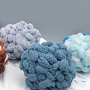DIY Soft Thick Yarn Fluffy Colorful Pompom Thread Thick Ball Yarn for Knitting Crochet Blanket Carpet Cushion Mats