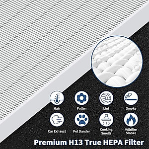 4 Pack 116130 True HEPA Replacement Filter H for Winix 5500-2, 5300-2, C535, 5300, 6300, 6300-2, P300, AM80, AM90, C909 and 9800 Air Purifier by PETOX