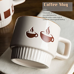 CEIERPH Ceramic Coffee Mug Tea Cup, 11 Oz, Modern Mug Coffee Cups for Espresso,Cappuccino and Latte, Mug and Cup Gifts