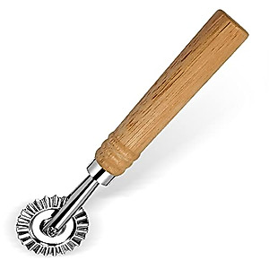 Pasta Cutter Wheel, Ravioli Cutter Wheel with Long Wooden Handle,Zinc Alloy Pizza Cutter Wheel for Home & Kitchen