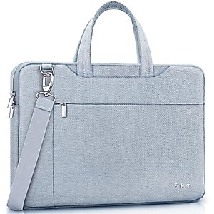 Ferkurn Laptop Bag Case Women Men Computer Sleeve with Shoulder Compatible with HP Envy Pavilion/Inspiron/Thinkpad/Vivobook/MSI/Surface,Waterproof Briefcase with Handle, Light Gray, 17 17.3 Inch