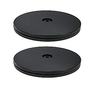 Geesatis 2 Pcs 6 inch Lazy Susan Acrylic Rotating Turntable Organizer Bearings Round Swivel Plate, Smooth Swivel Plate for Kitchen Base Turn Dining Table, Black