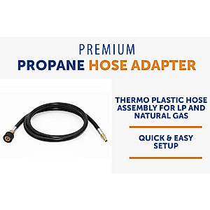 Flame King RV, Van, Trailer, Dual Quick Connect Hose, LP Gas Only, 72 Inch, 1/4 Inch ID - 100395-72 , Black