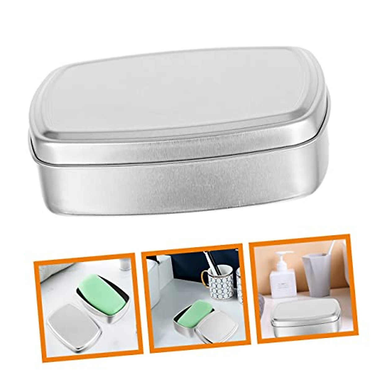 CORHAD 6pcs Square Shaped Aluminum Soap Box Food Grade Metal Storage Can Rectangular Candy Tins for Home Travel