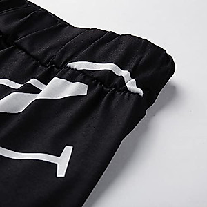 Women's 2 Piece Outfit Casual Off Shoulder Sweatsuit Matching Sweatpants Set Tracksuit Drawstring Jogging Suits Black, X-Large