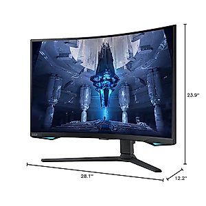 SAMSUNG 32" Odyssey Neo G7 4K UHD 165Hz 1ms G-Sync 1000R Curved Gaming Monitor, Quantum HDR2000, AMD FreeSync Premium Pro, Ultrawide Game View, DisplayPort, HDMI, Height Adjustable Stand, Black, 2022
