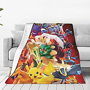 Anime Cartoon Blankets Super Soft Throw Blanket Air Conditioner Blanket Warm Cozy Flannel Blanket for Couch Bed Sofa Car (60"X50")