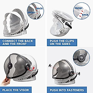 Spooktacular Creations Astronaut Helmet with Movable Visor and Vents Design, Pretend Play Toy Set, School Classroom Dress Up, Role Play Accessory, Halloween and Christmas Gift Stocking, Party Favor Supplies, Unisize 10.5×9.5×8.5IN