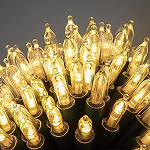 WATERGLIDE 50 LED Outdoor Christmas Lights, 16 FT Battery Operated Mini String Lights with 8 Modes & Timer, Xmas Tree Lights Waterproof for Patio Garden Party Wedding Holiday Decor, Warm White