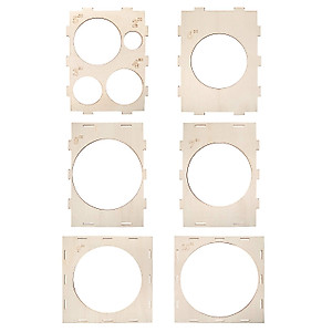 Aoibrloy Wood Balloon Sizer Box Cube, Balloon Size Measurement Tool for Creating Balloon Arches, Balloon Decoration and Balloon Column Stand (9 Holes)