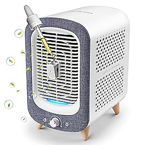 Jafända Cute Bedroom Air Purifiers for 780 sq ft, Retro Design, Essential Oil Diffuser & Bladeless Fan Combo, HEPA Carbon filters Remove Dust Smoke Allergies VOCs Odors For Kids, Office