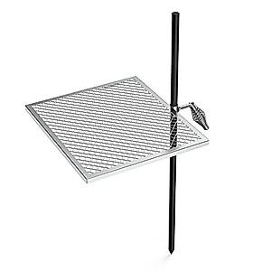 only fire Swivel Campfire Grill Adjustable Open Fire Grill Grate, Mesh Cooking Grate for Fire Pit Grilling, Outdoor Camping, Hiking